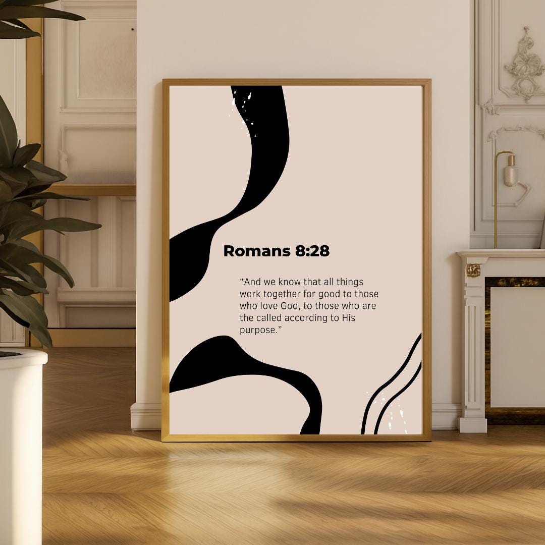 Romans 8:28 Wall Print, Bible Verse Poster, Home Decor, Christian Gift ...