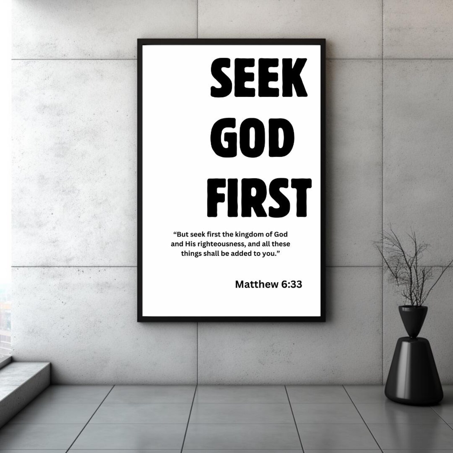 Seek God First, Christian Scripture Wall Art, Bible Verse Wall Decor ...