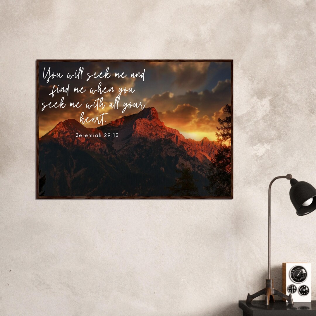 Jeremiah 29:13, Bible Verse Print, Christian Wall Decor, Minimalist ...