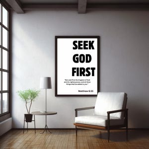 Seek God First, Christian Scripture Wall Art, Bible Verse Wall Decor ...