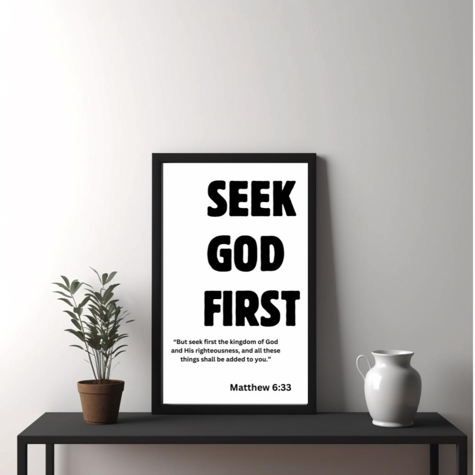 Seek God First, Christian Scripture Wall Art, Bible Verse Wall Decor ...