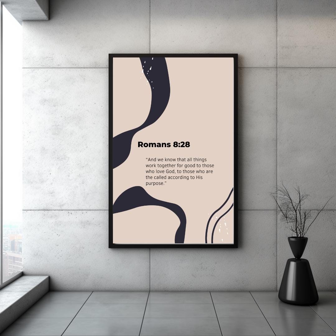 Romans 8:28 Wall Print, Bible Verse Poster, Christian Home Decor - Etsy
