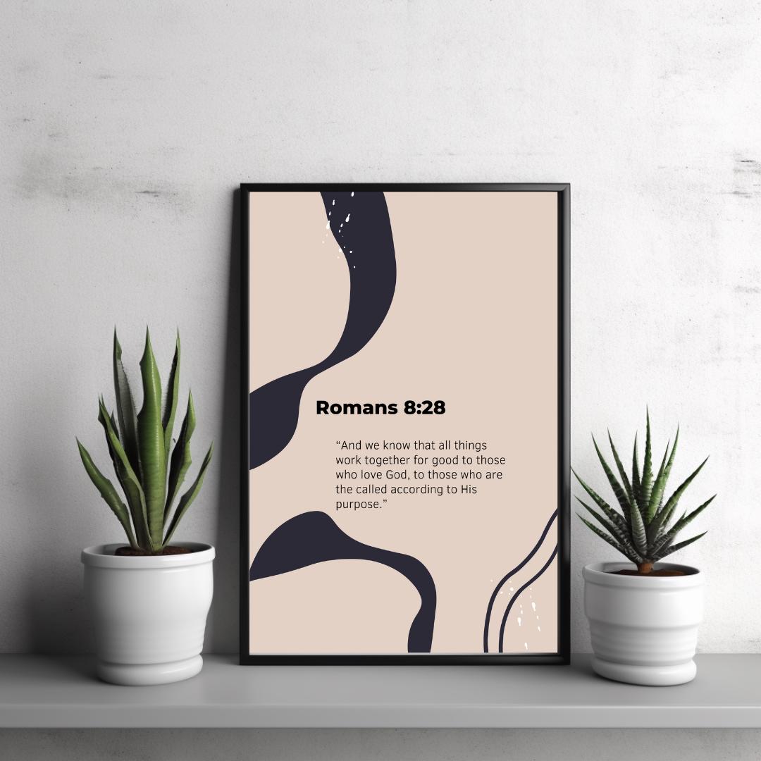 Romans 8:28 Wall Print, Bible Verse Poster, Christian Home Decor - Etsy