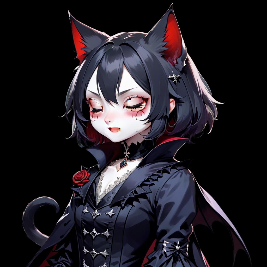Vampire Cat Girl VTUBER Pngtuber for Veadotube / Vtubing Kick Twitch ...
