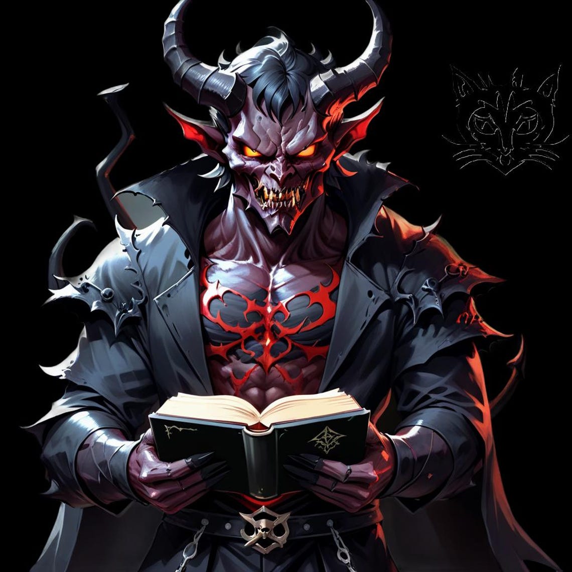 Demon With Book VTUBER Pngtuber for Veadotube / Vtubing Kick Twitch ...
