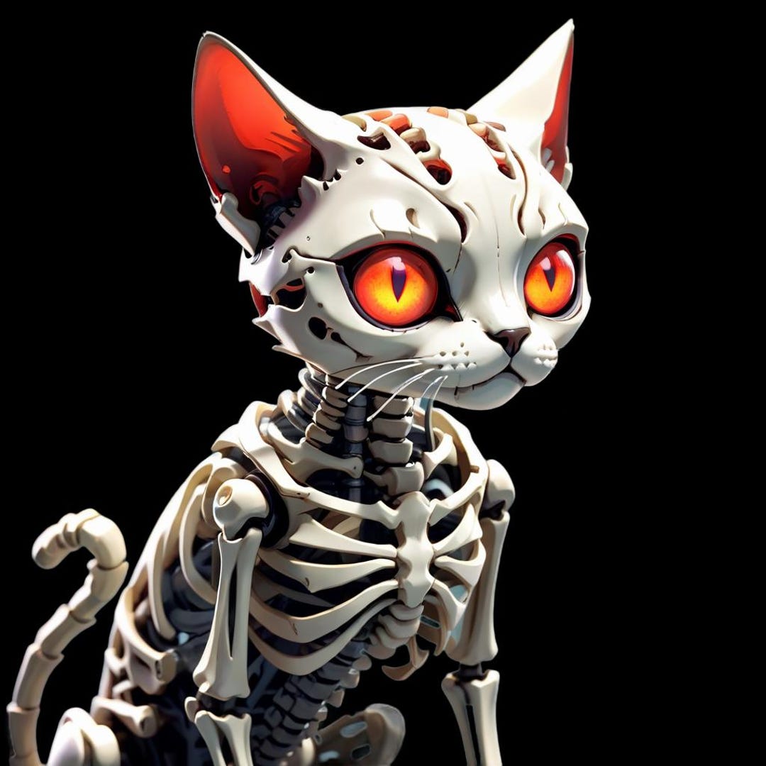 Skeleton Cat 2 VTUBER Pngtuber for Veadotube / Vtubing Kick Twitch ...