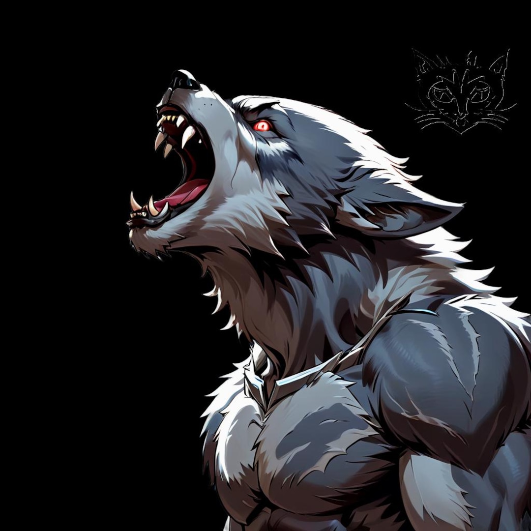 Werewolf VTUBER Pngtuber for Veadotube / Vtubing Kick Twitch Discord ...