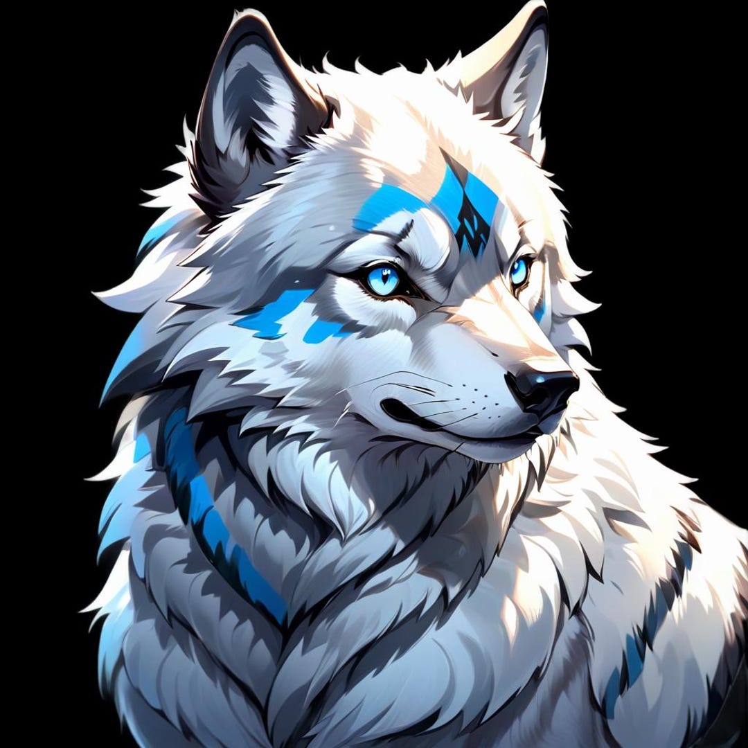 Blue Wolf VTUBER Pngtuber for Veadotube / Vtubing Kick Twitch Discord ...