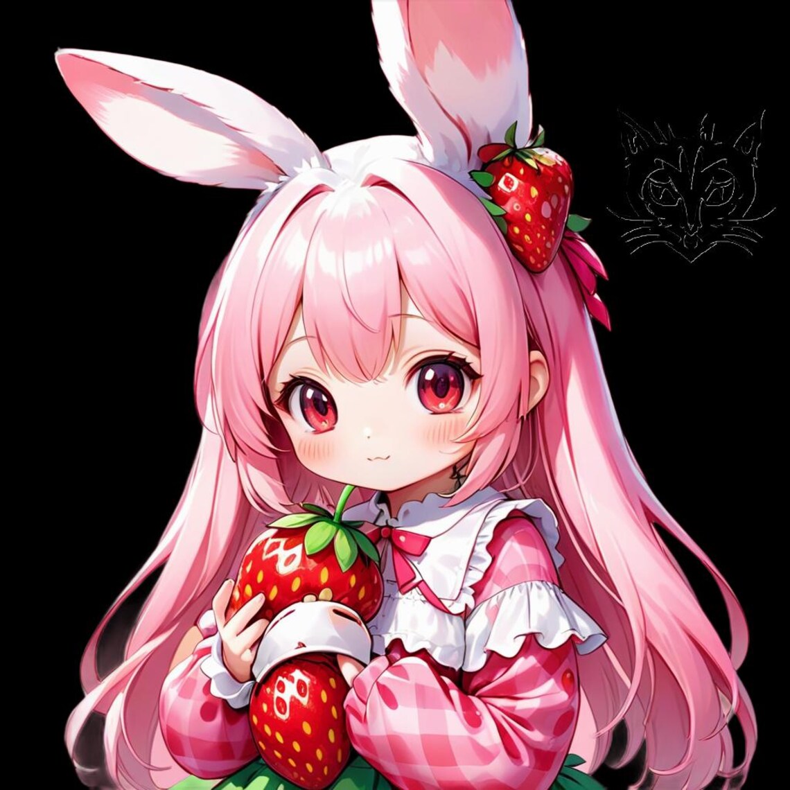 Strawberry Bunny Vtuber Pngtuber for Twitch, Kick (limited Edition) - Etsy