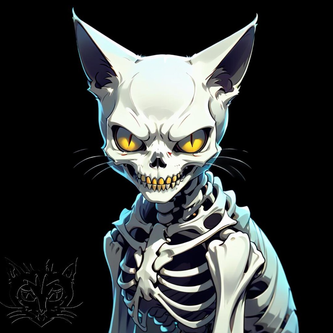 Skeleton Cat VTUBER Pngtuber for Veadotube / Vtubing Kick Twitch ...