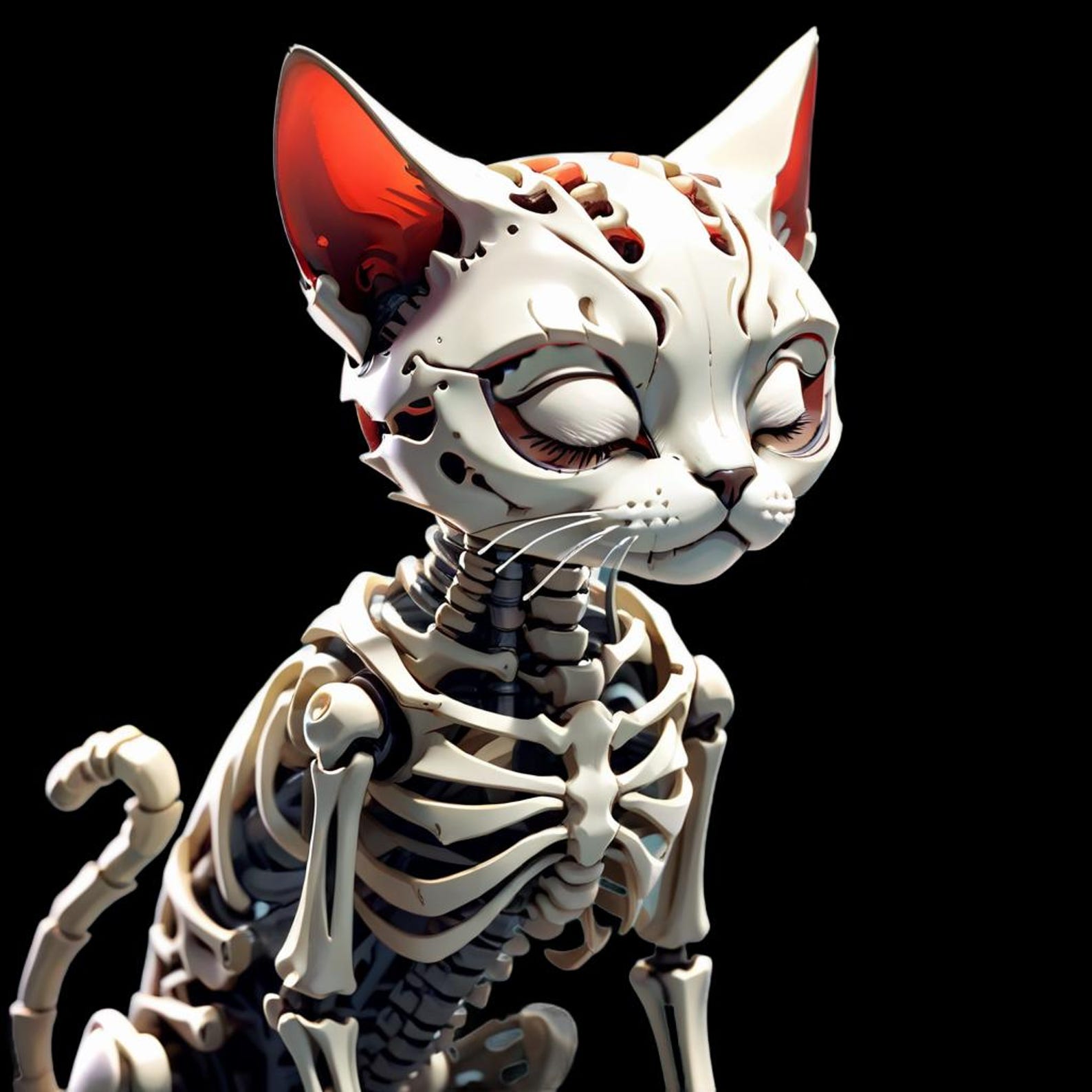 Skeleton Cat Vtuber: Necrocat Pngtuber for Streaming - Etsy