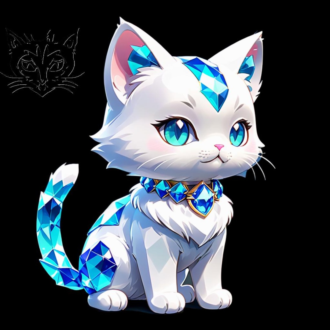 Sapphire Cat (gem Cat) VTUBER Pngtuber for Veadotube / Vtubing Kick ...