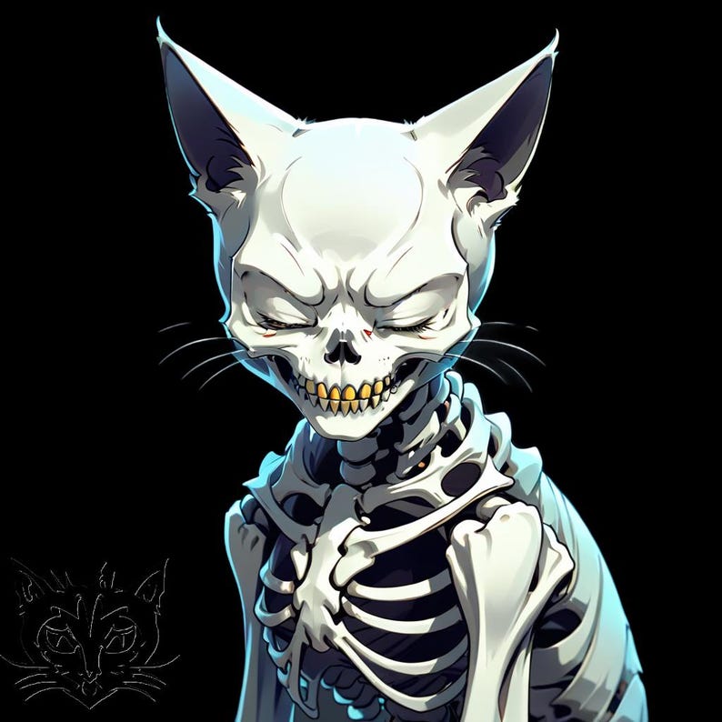 Skeleton Cat VTUBER Pngtuber for Veadotube / Vtubing Kick Twitch ...
