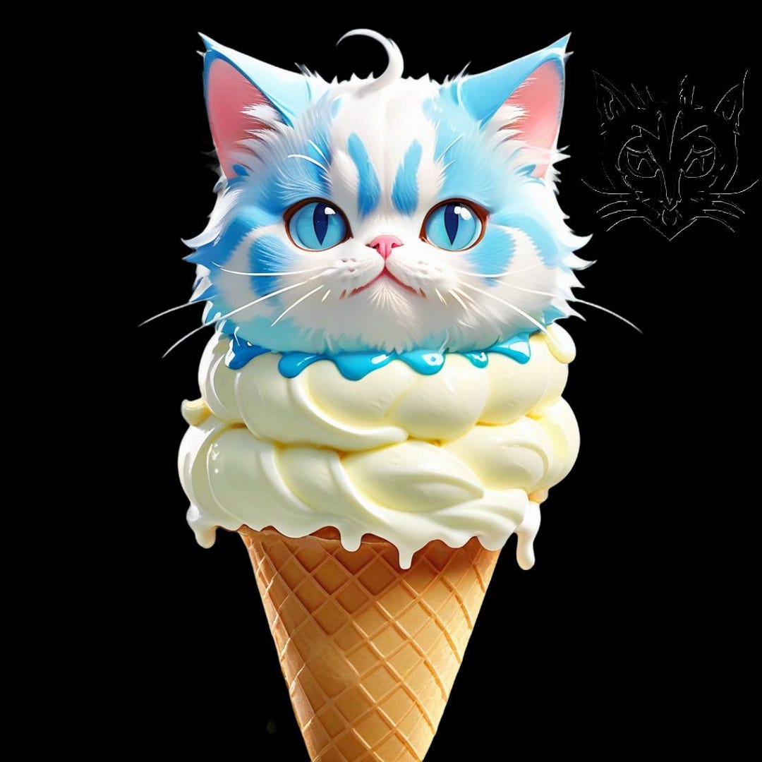 Ice Cream Cat VTUBER Pngtuber for Veadotube / Vtubing Kick Twitch ...