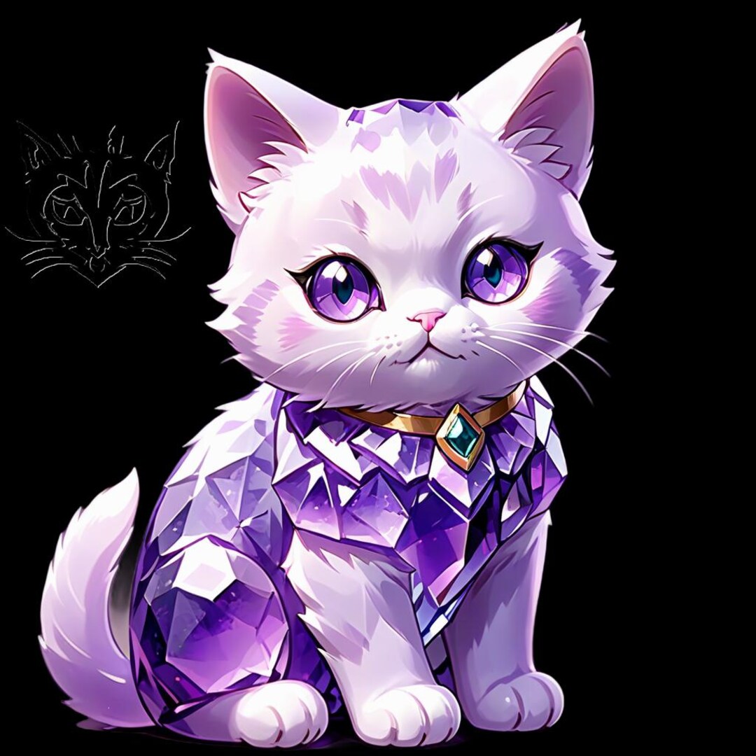 Amethyst Cat (gem Cat) VTUBER Pngtuber for Veadotube / Vtubing Kick ...
