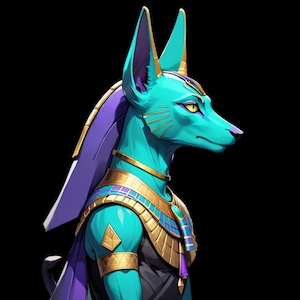 ANUBIS Purple and Teal Pngtuber for Veadotube / Vtubing Kick Twitch Discord Streaming! Colorful ...