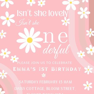 Editable Daisy-themed Birthday Invitation Template Canva Digital ...