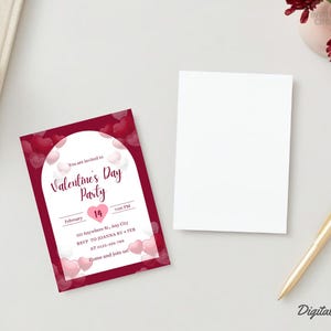 Elegant Valentines Day Party Invitation 5x7 Digital Invitation Editable ...