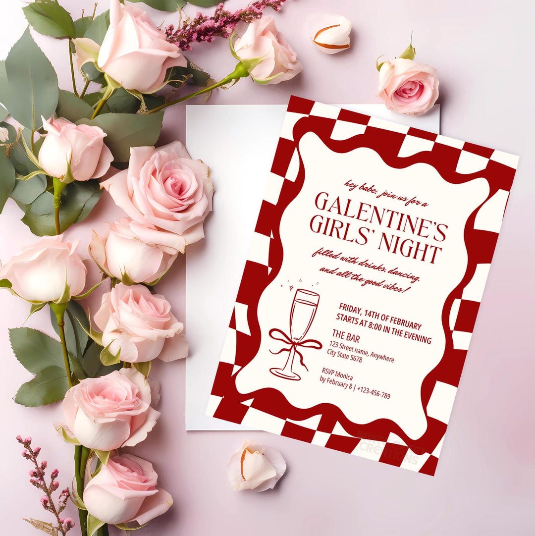 Galentine’s Girls’ Night Invitation |instant Digital Download| Editable ...