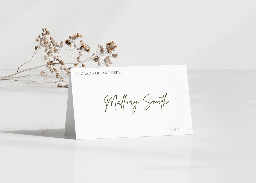 Wedding Place Card Template, Editable Place Card, Table Name Card ...
