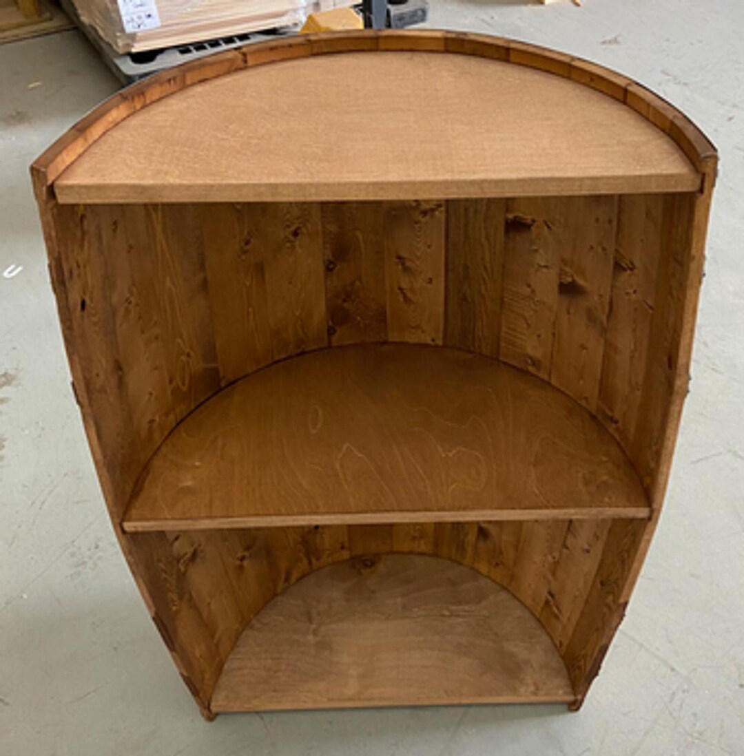 50 Gal. Half Barrel Display 3 Shelves Custom Stain - Etsy