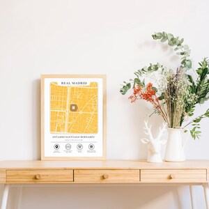 Estadio Santiago Bernabeu Stadium Map: Real Madrid Home Decor (digital ...
