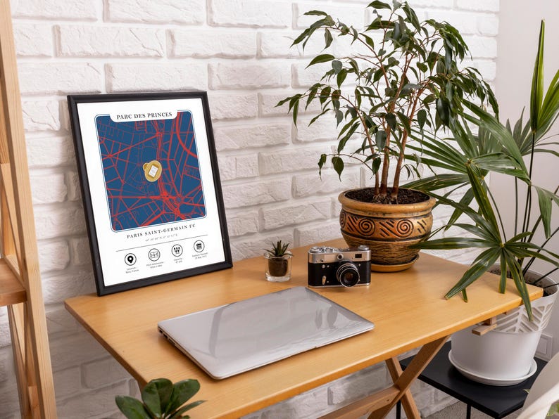 Parc Des Princes Stadium Map | Paris Saint-germain FC Art (digital ...