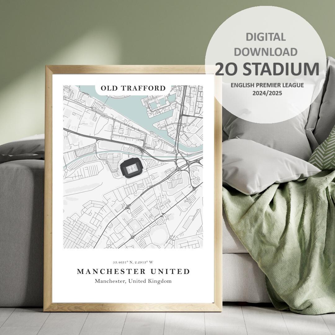EPL Stadium City Map Print: Premier League Gift (digital Download) - Etsy