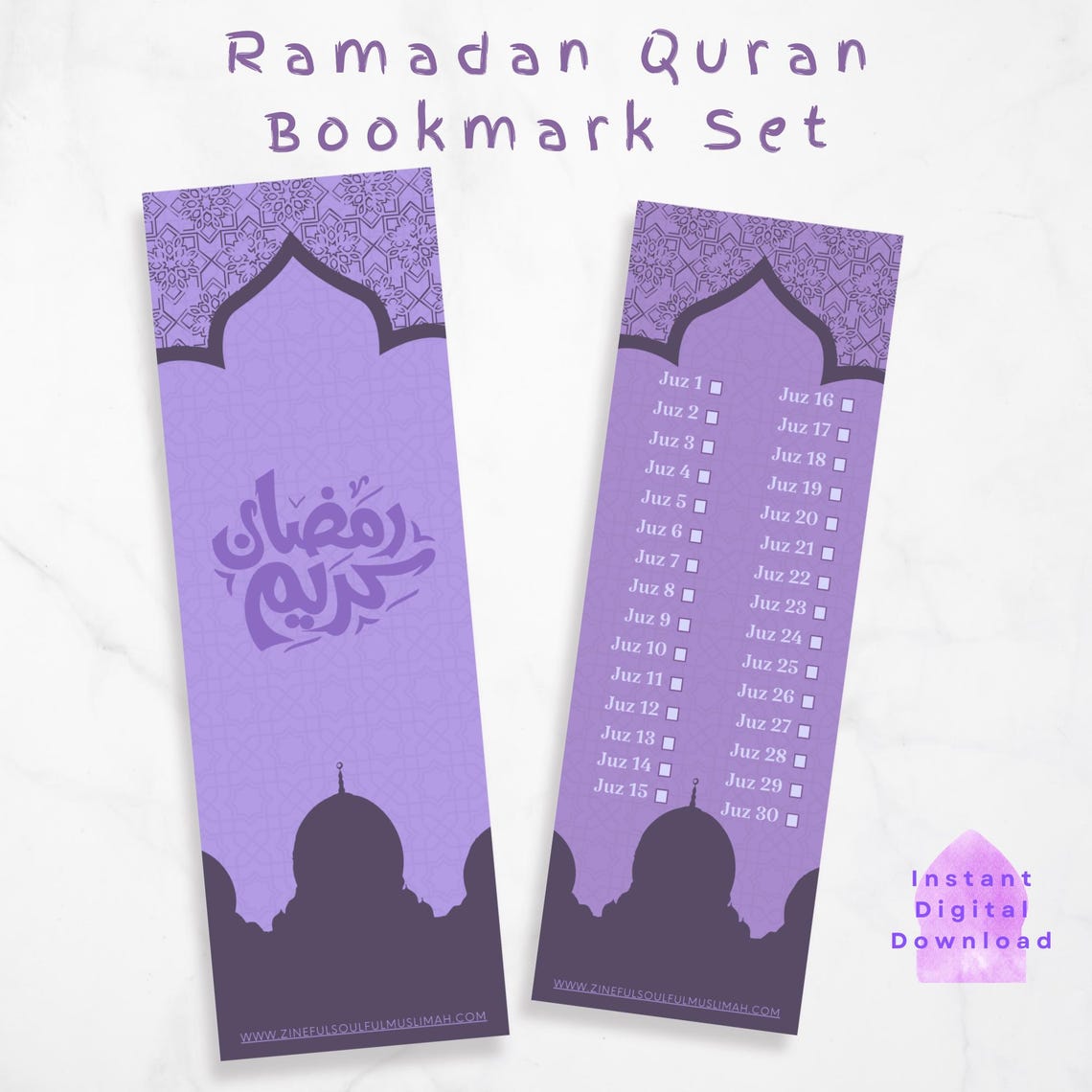 Ramadan Quran Bookmark Set | Digital Download | Juz Reading Tracker ...