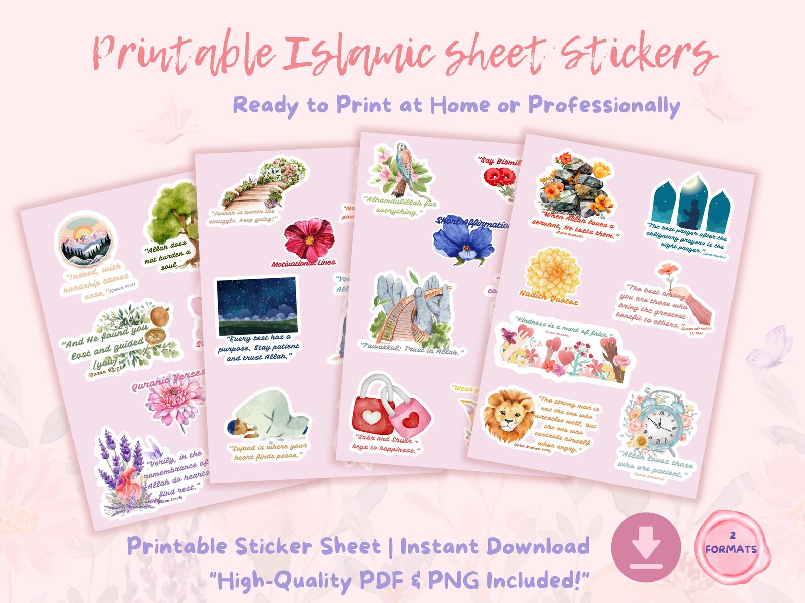 25+ Islamic Stickers Bundle | Quran Motivational Stickers | Printable ...