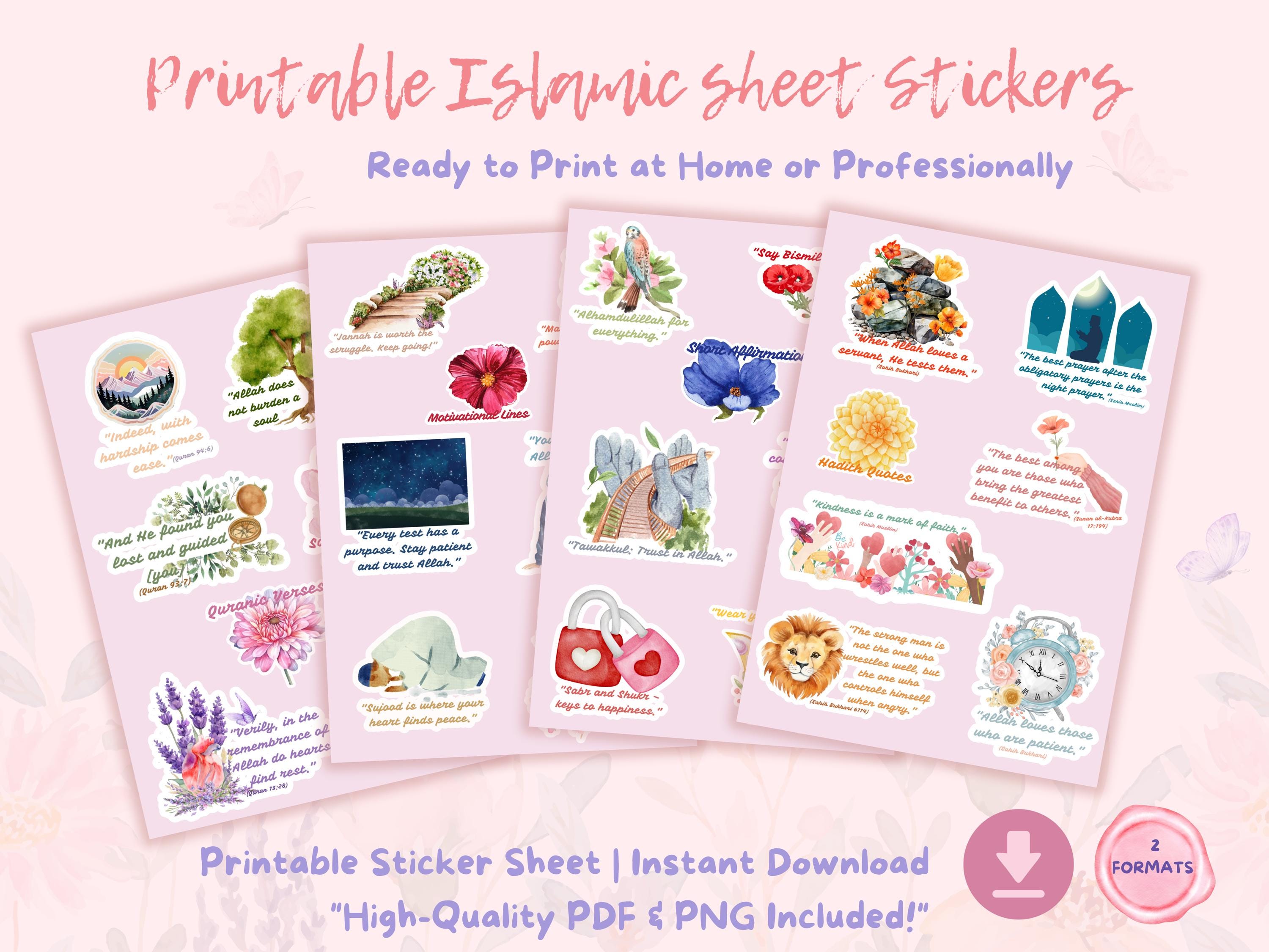 25+ Islamic Stickers Bundle | Quran Motivational Stickers | Printable ...