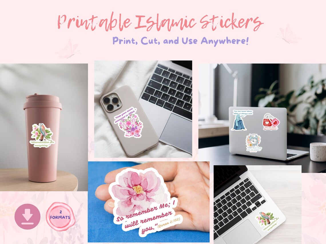 25+ Islamic Stickers Bundle | Quran Motivational Stickers | Printable ...