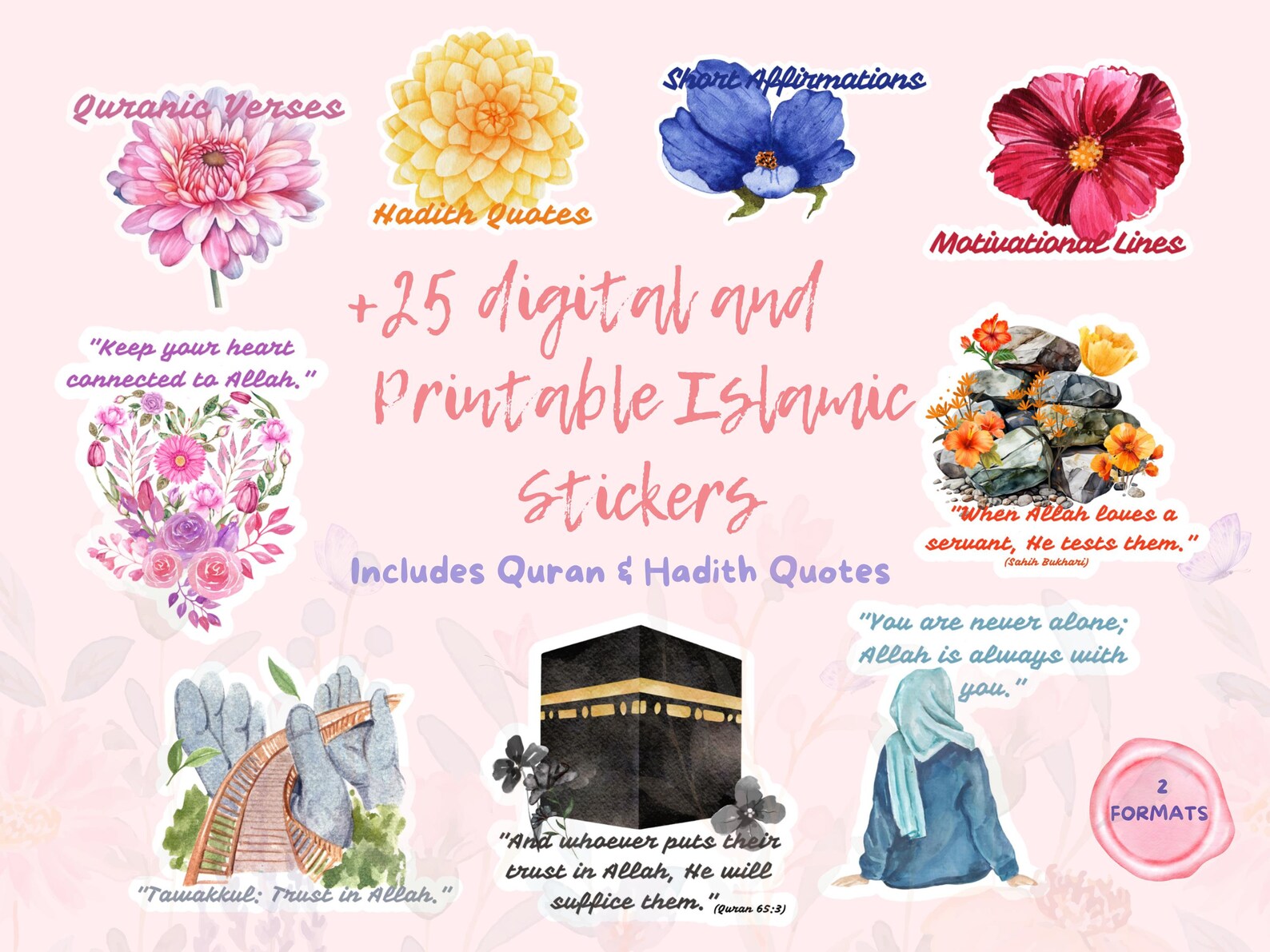 25+ Islamic Stickers Bundle | Quran Motivational Stickers | Printable ...