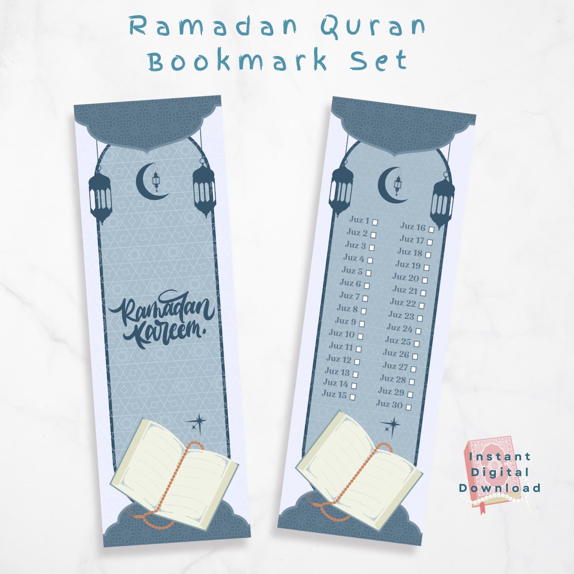 Ramadan Quran Bookmark Set | Digital Download | Juz Reading Tracker ...