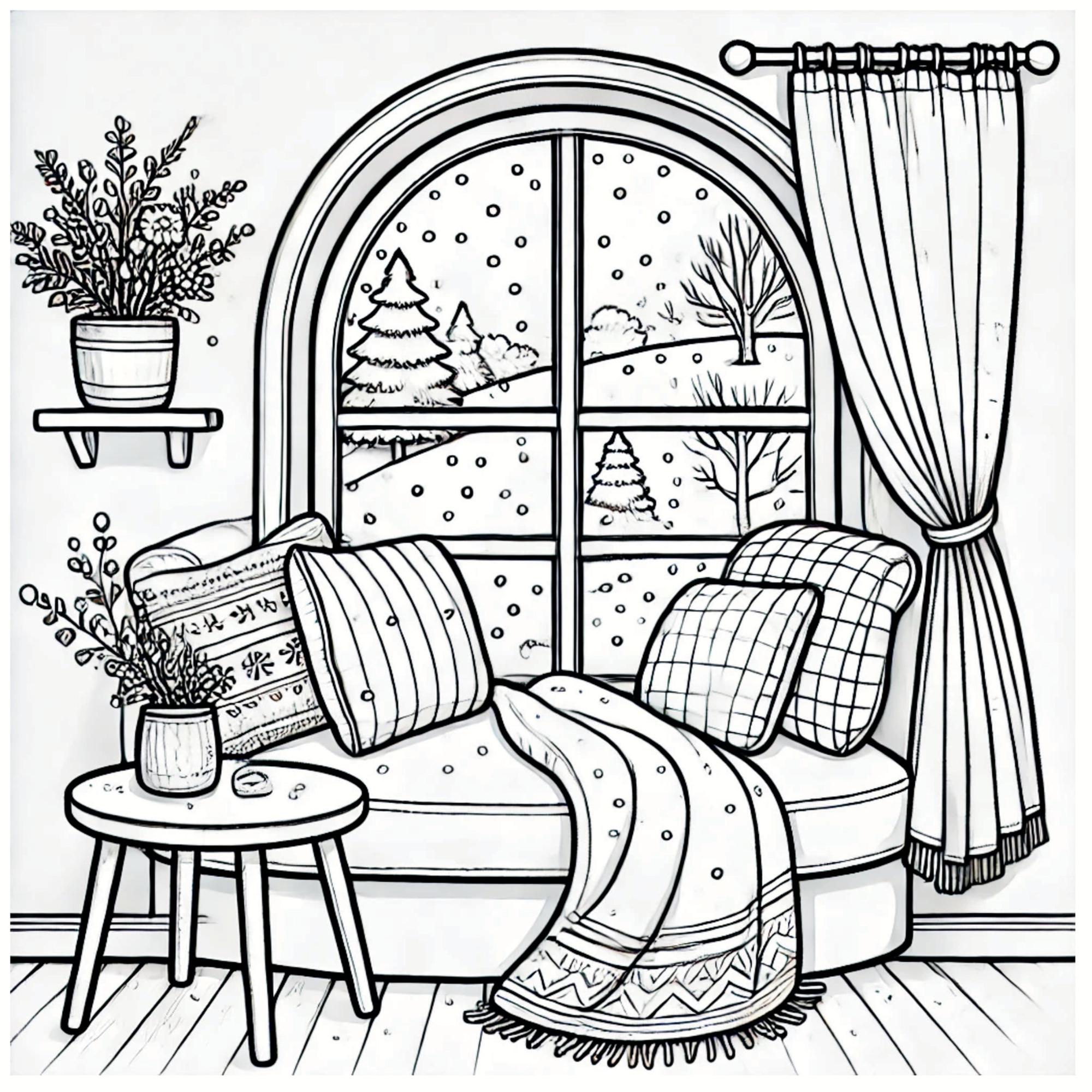 Cozy Winter Coloring Pages: 16 Relaxing Designs (PDF & PNG) - Etsy