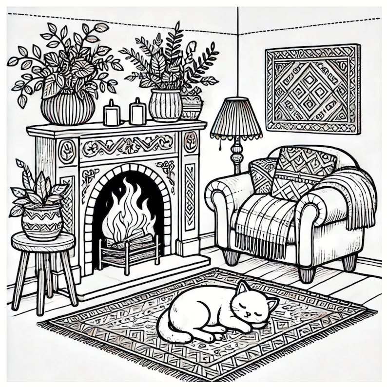 Cozy Winter Coloring Pages: 16 Relaxing Designs (PDF & PNG) - Etsy