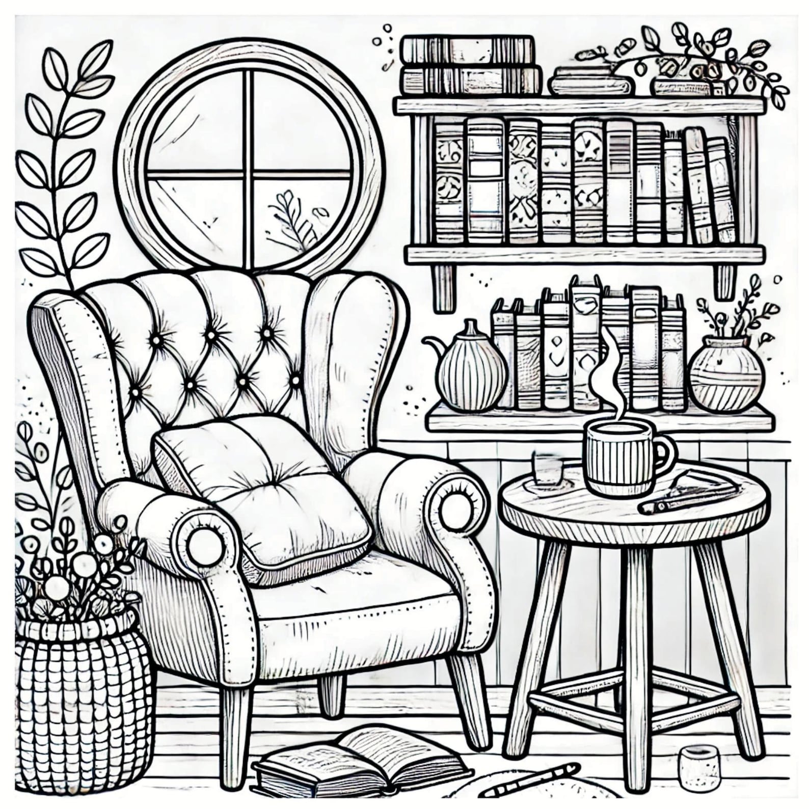 Cozy Winter Coloring Pages: 16 Relaxing Designs (PDF & PNG) - Etsy