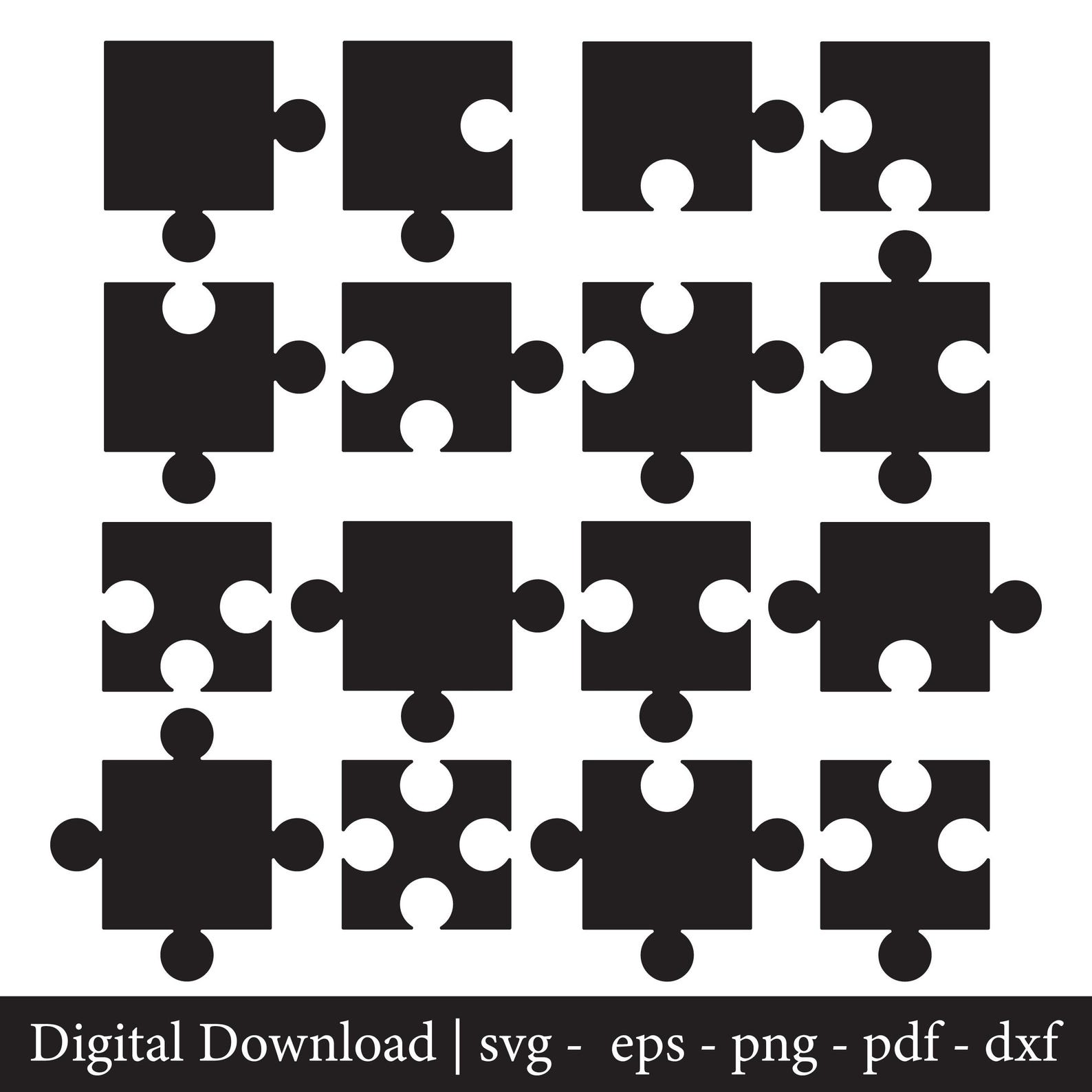 Puzzle Pieces EPS SVG PNG, Clipart, Puzzle Pieces Svg Cut Files for ...