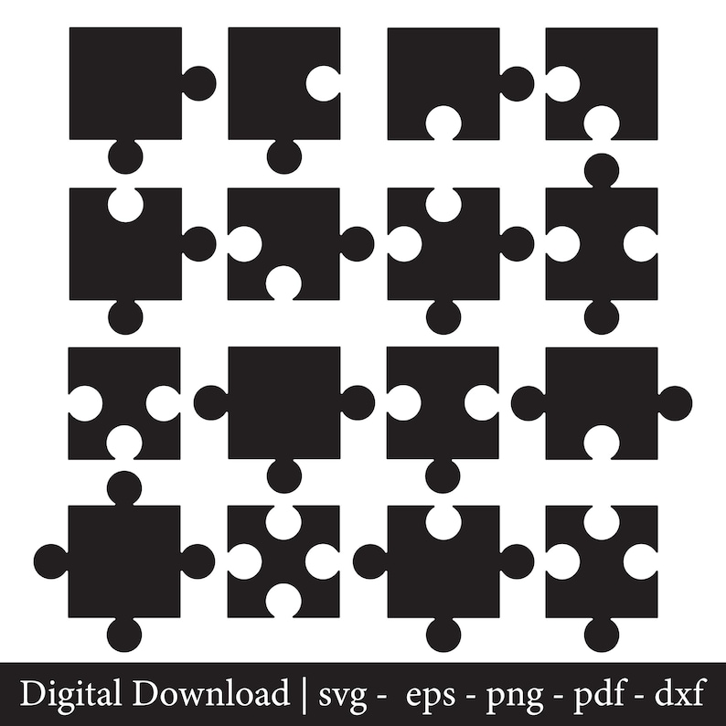 Puzzle Pieces EPS SVG PNG, Clipart, Puzzle Pieces Svg Cut Files for ...