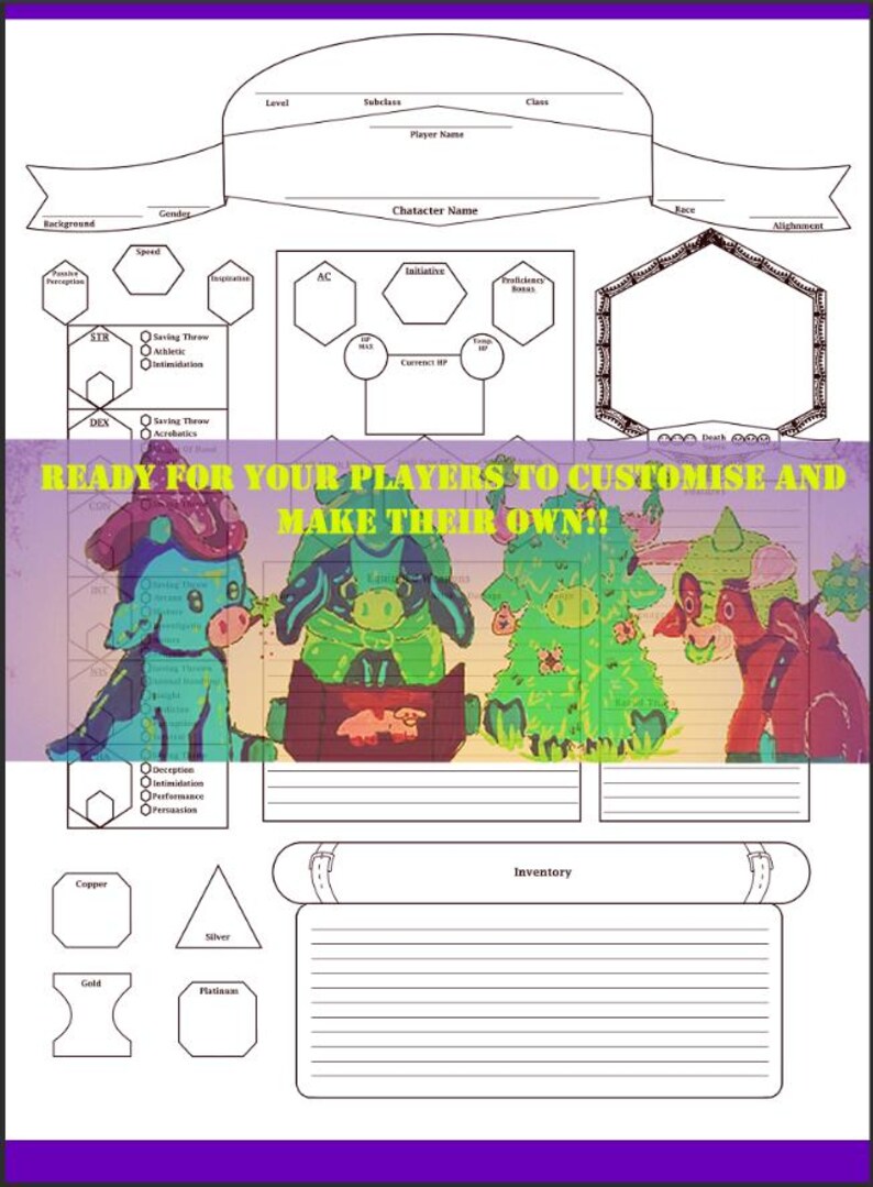 Blank Character Sheet - Etsy
