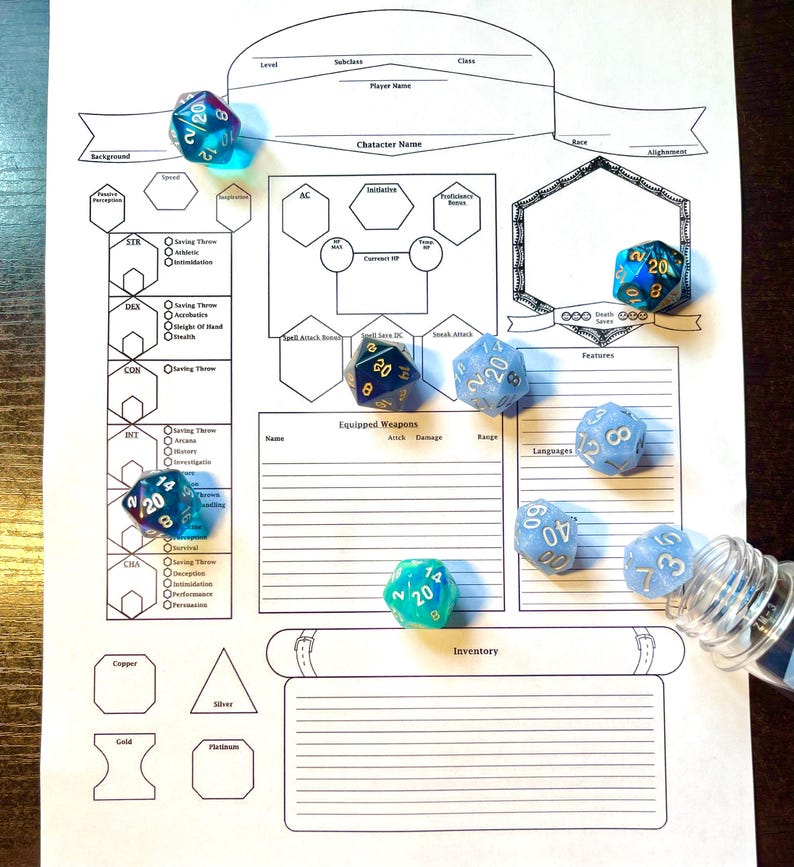 Blank Character Sheet - Etsy