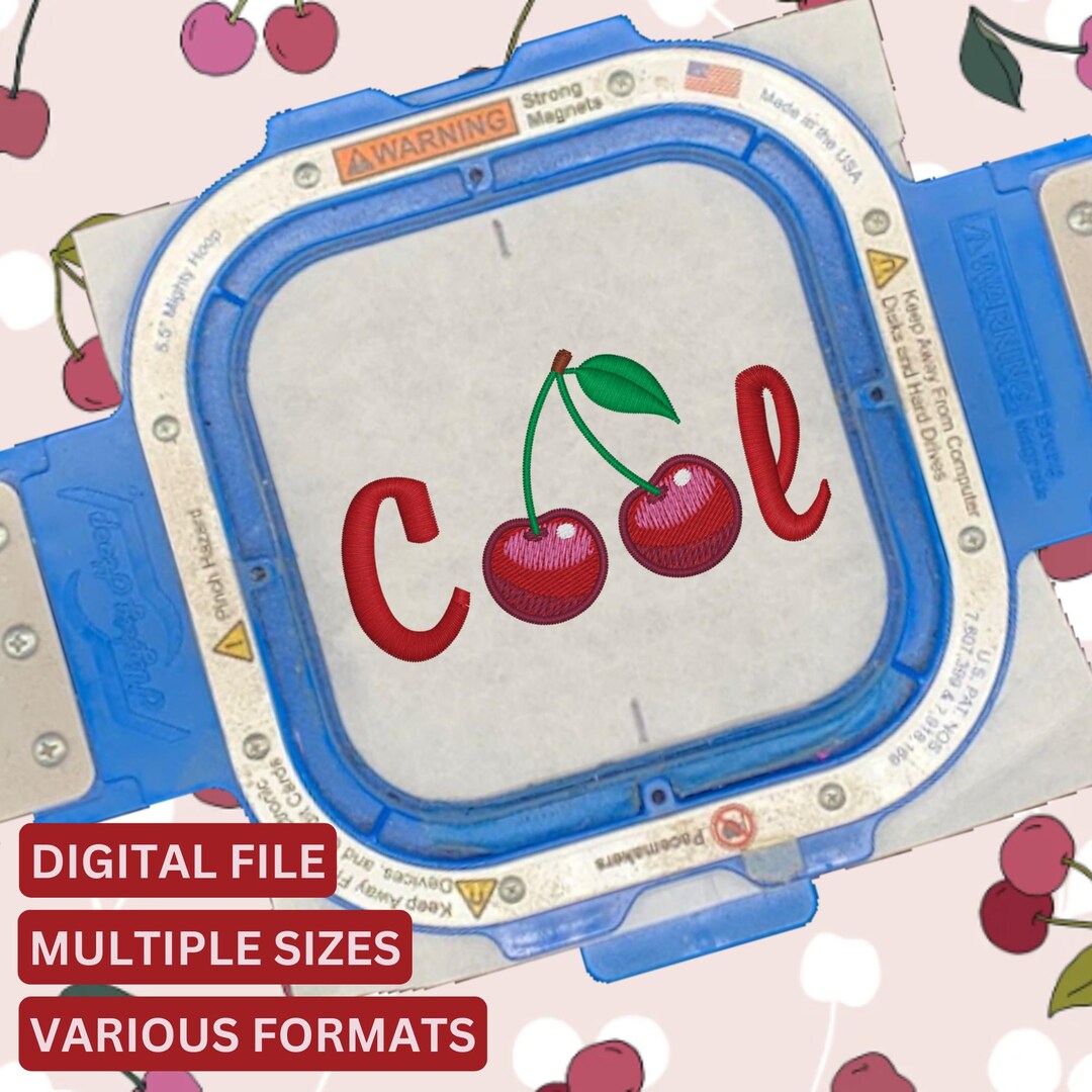 Cool Cherries Embroidery Design for Fabric Project Cherry Fruit ...