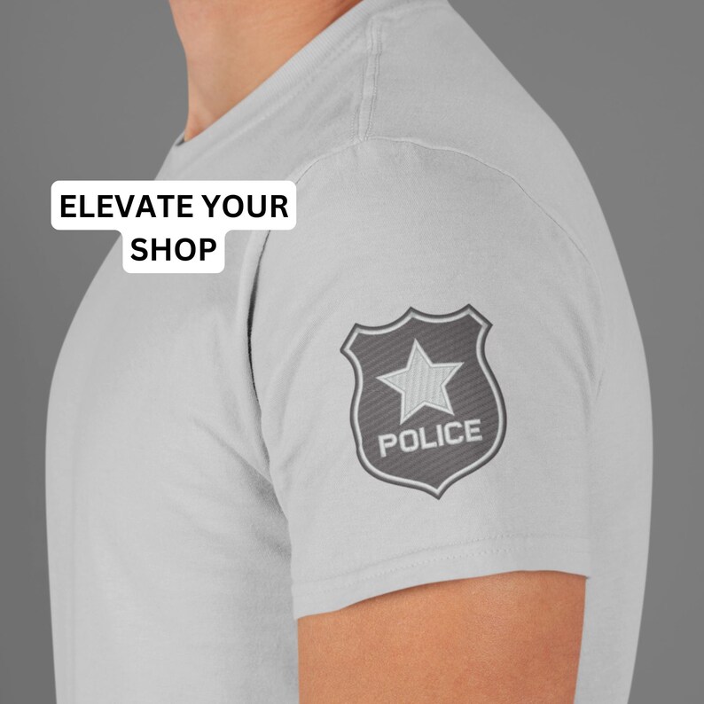 Custom Police Badge Embroidery for Patch Police Embroidery Design ...