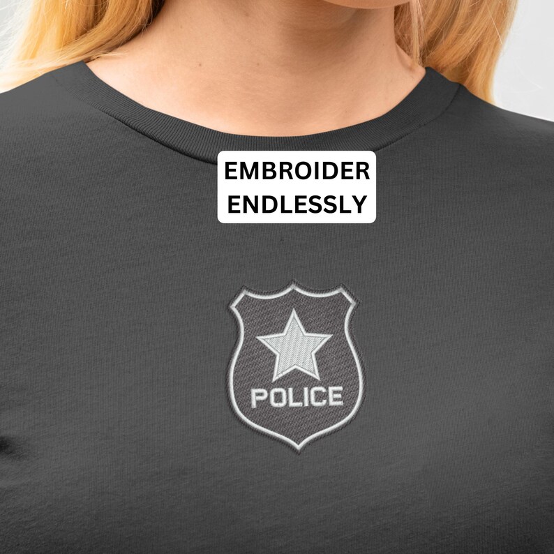 Custom Police Badge Embroidery for Patch Police Embroidery Design ...