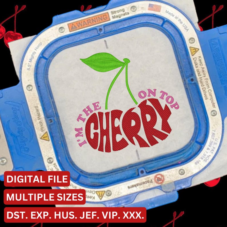 Funny Cherry Embroidery Design Unapologetic Embroidery Phrase Design ...