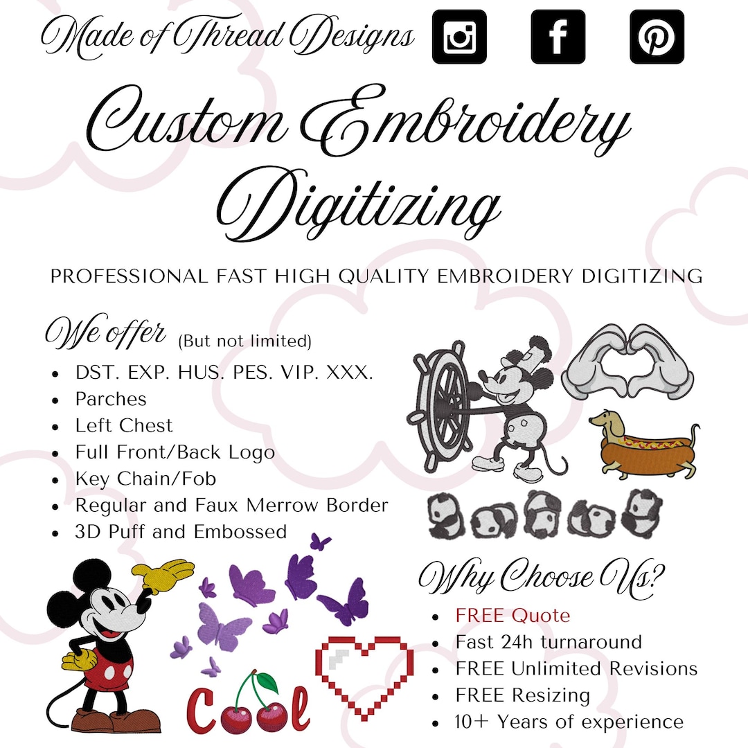 Custom Digitizing Service for Embroidery Design Professional and High ...