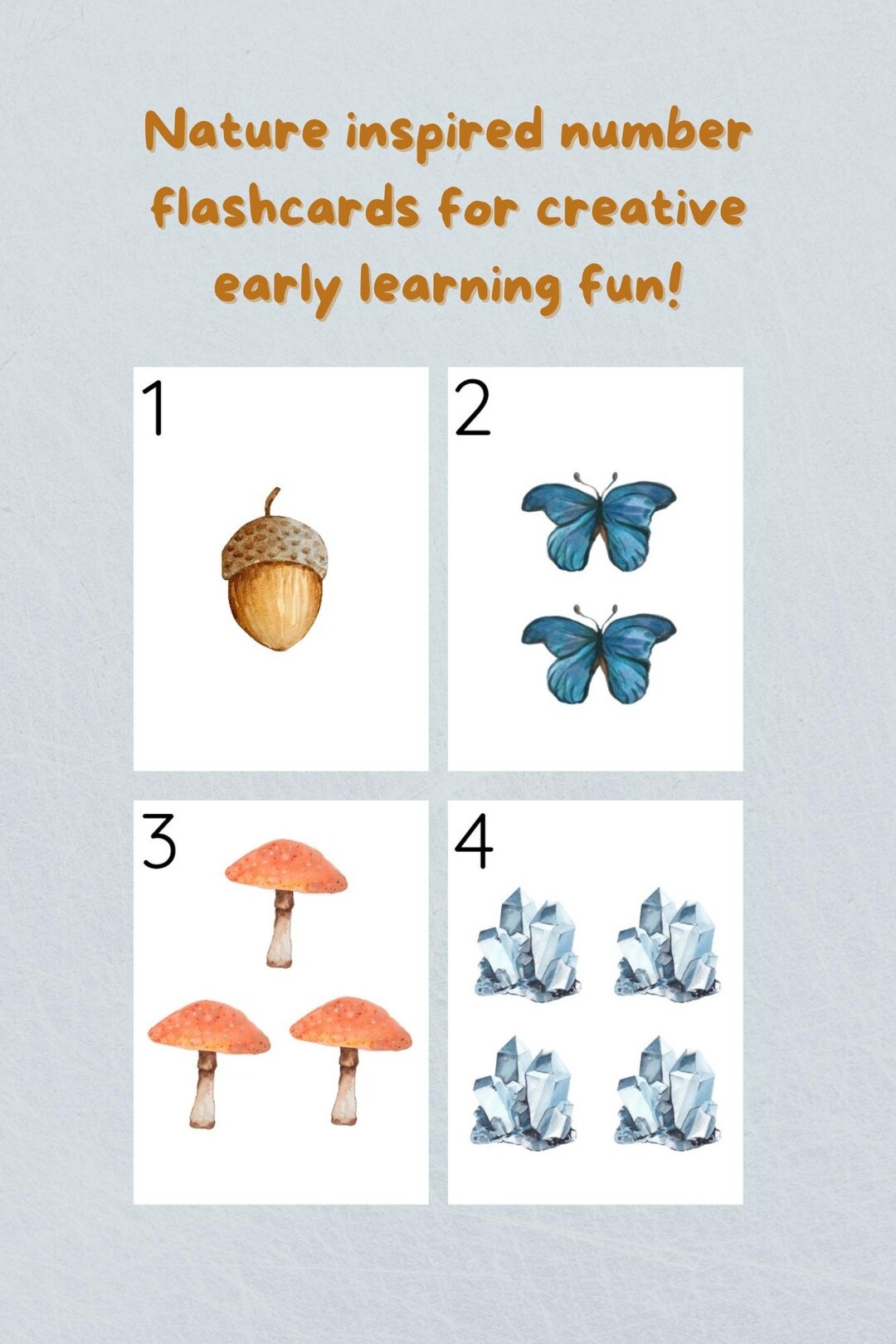 Nature 1-10 Number Flashcards for Kids. Fun & Educational - Etsy