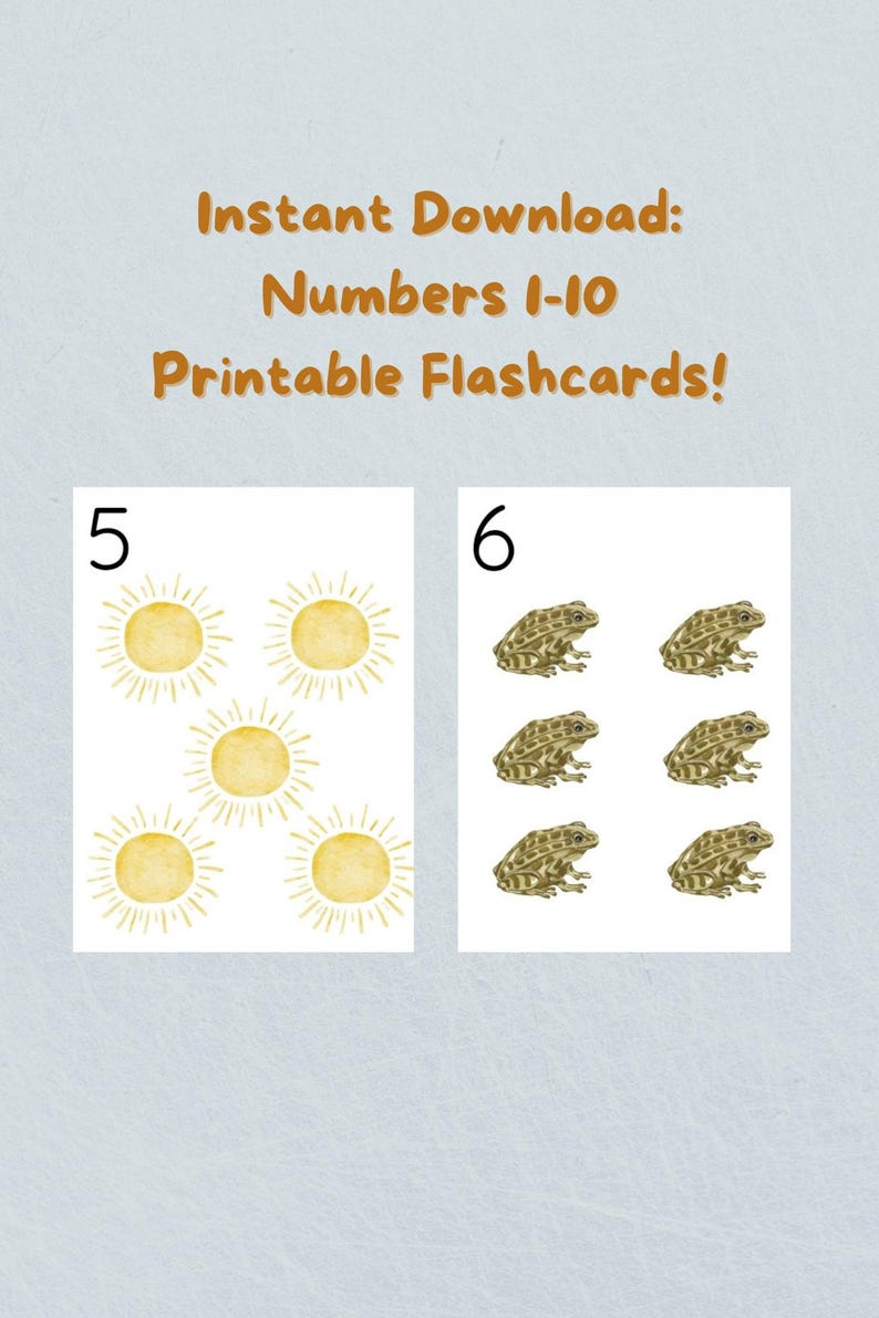 Nature 1-10 Number Flashcards for Kids. Fun & Educational - Etsy