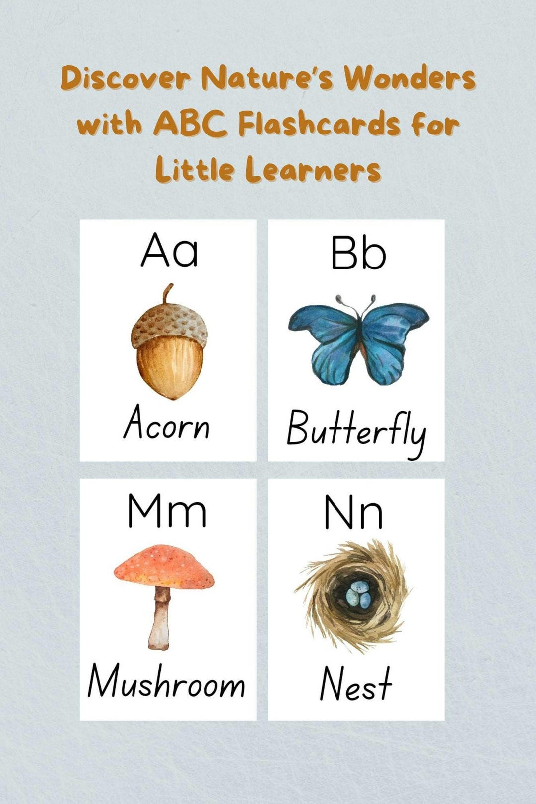 Nature ABC Printable Flashcards for Little Learners - Etsy