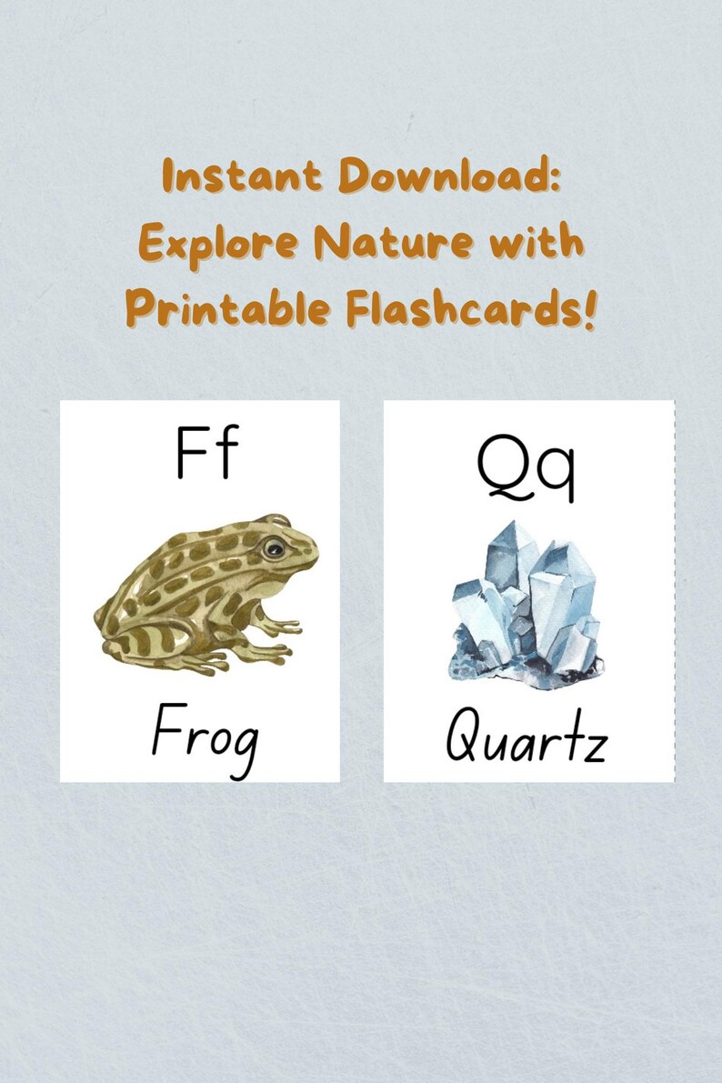 Nature ABC Printable Flashcards for Little Learners - Etsy